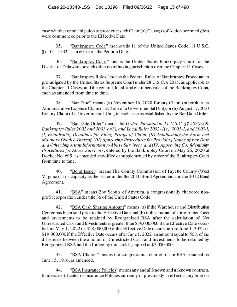 Third Modified Fifth Amended Chapter 11 Plan of Reorganization for Boy ...