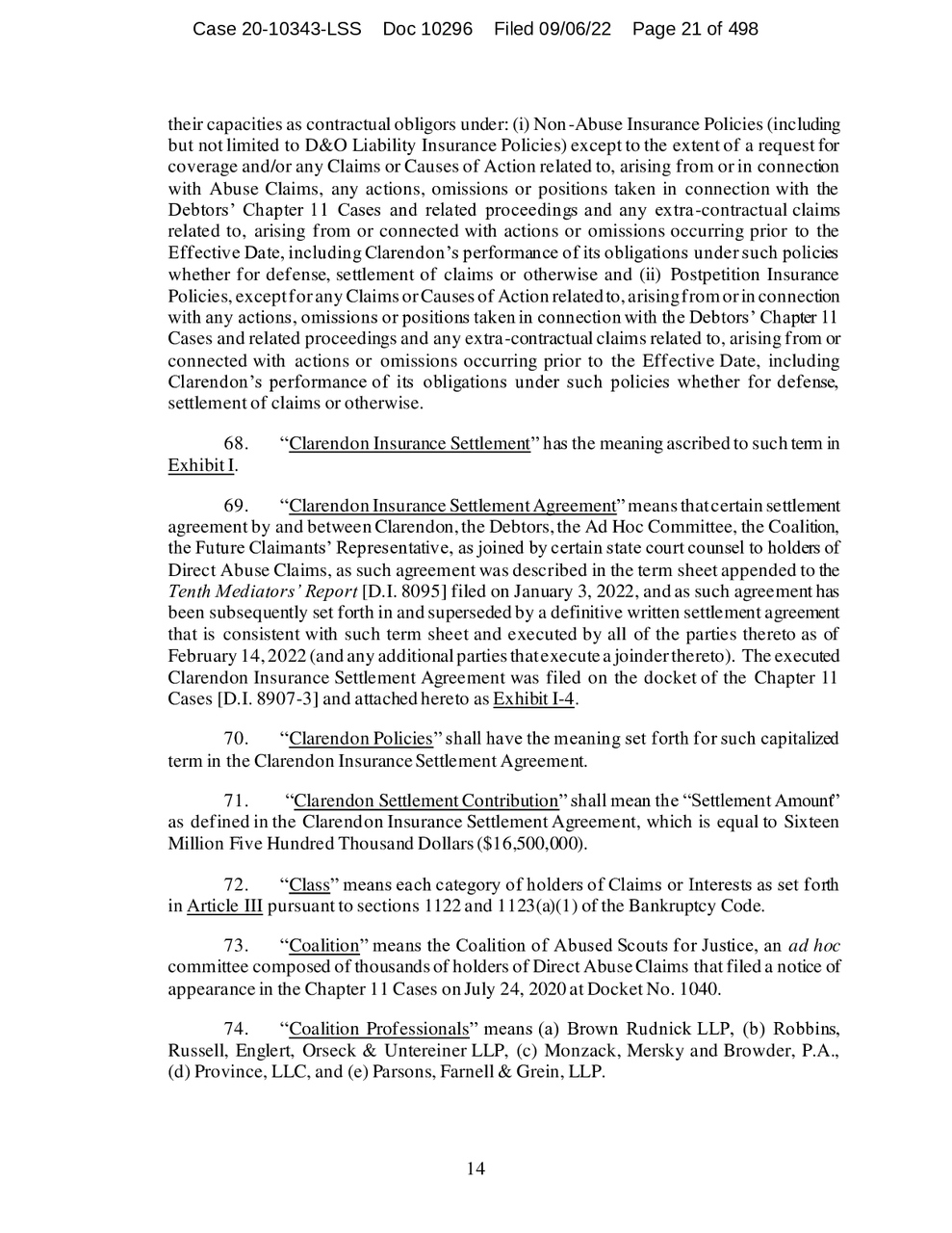 Third Modified Fifth Amended Chapter 11 Plan of Reorganization for Boy ...