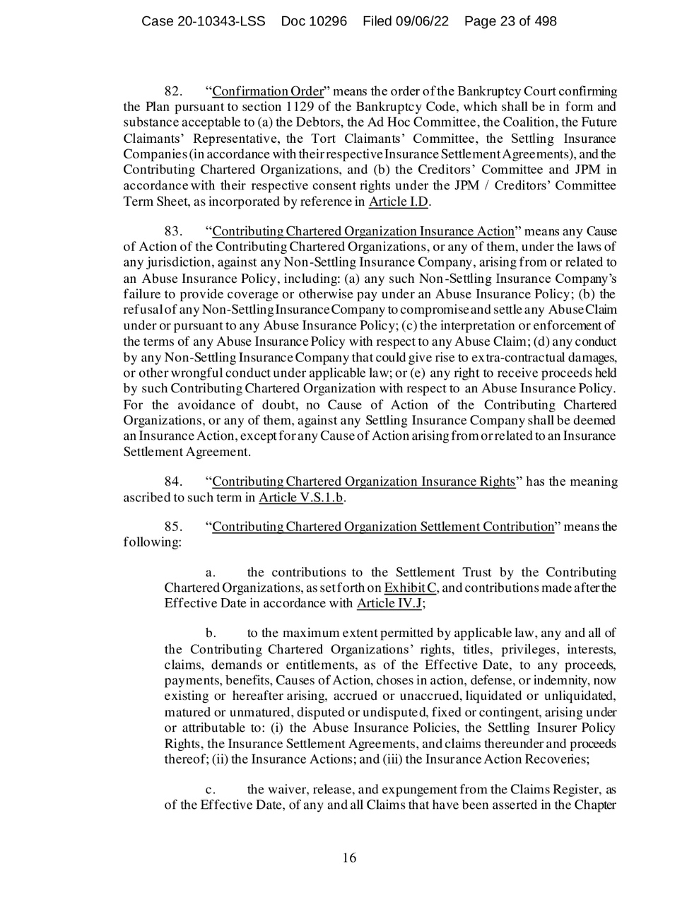 Third Modified Fifth Amended Chapter 11 Plan of Reorganization for Boy ...