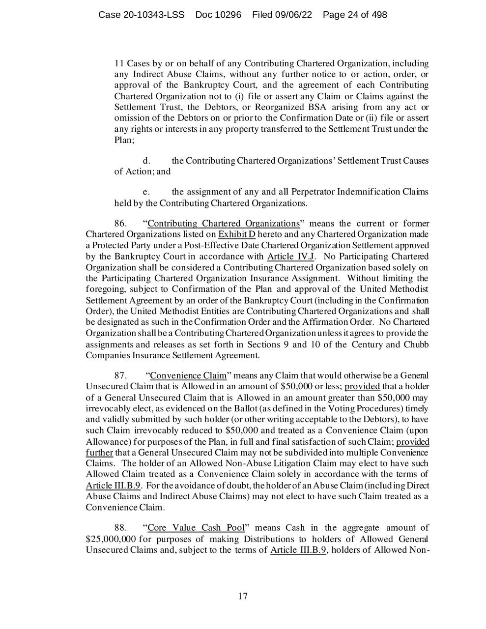 Third Modified Fifth Amended Chapter 11 Plan of Reorganization for Boy ...