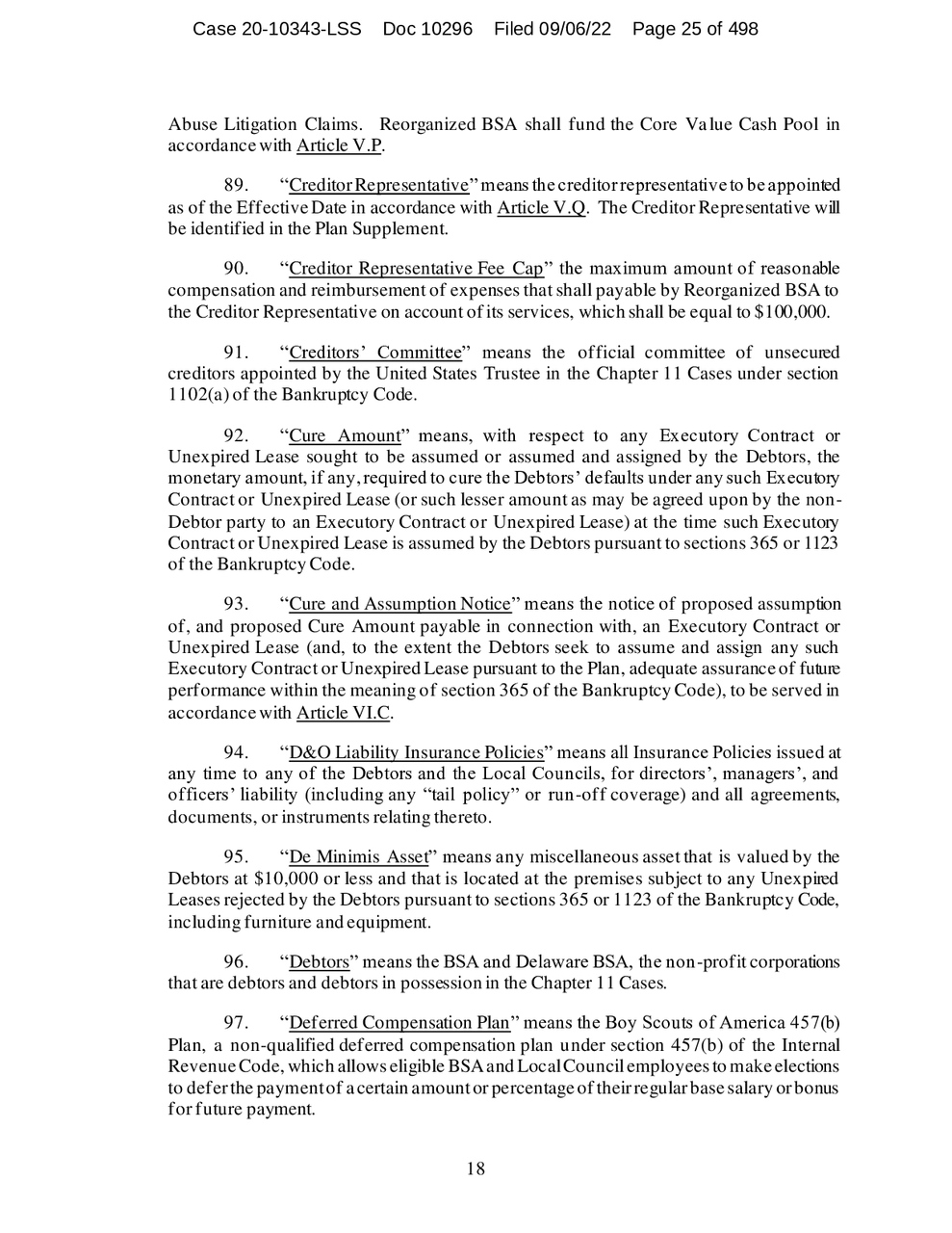 Third Modified Fifth Amended Chapter 11 Plan of Reorganization for Boy ...