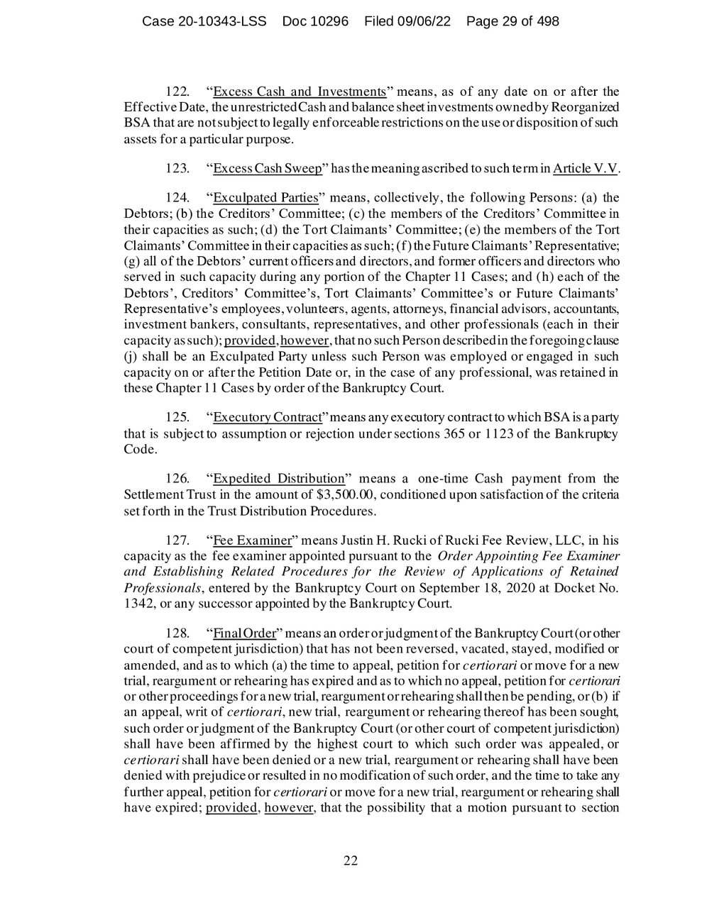 Third Modified Fifth Amended Chapter 11 Plan of Reorganization for Boy ...
