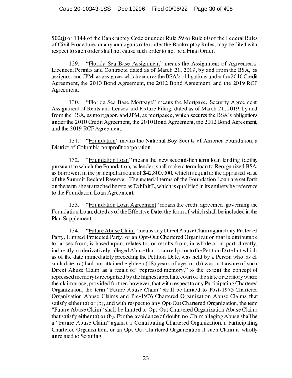 Third Modified Fifth Amended Chapter 11 Plan of Reorganization for Boy ...