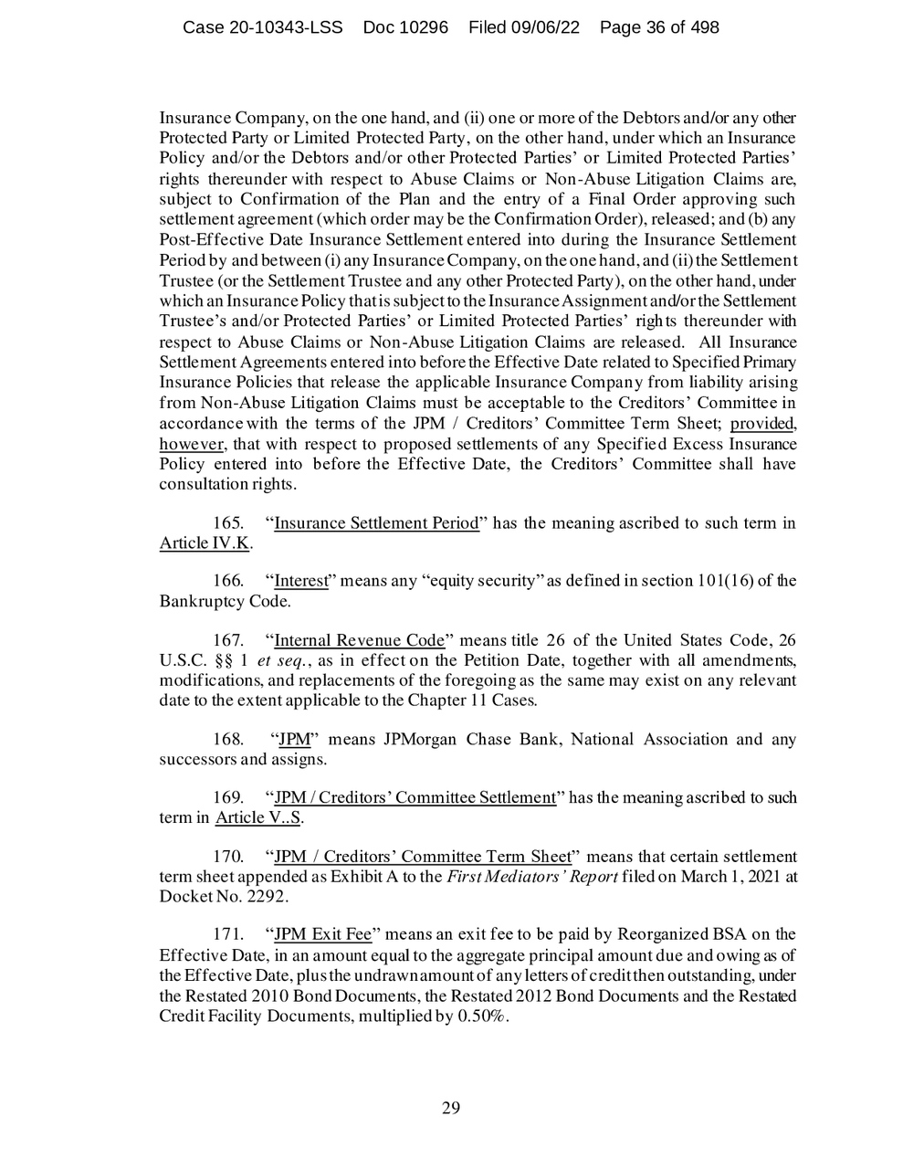 Third Modified Fifth Amended Chapter 11 Plan of Reorganization for Boy ...
