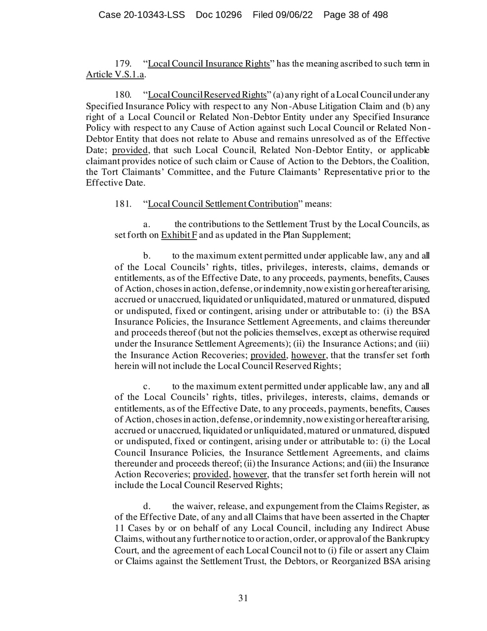 Third Modified Fifth Amended Chapter 11 Plan of Reorganization for Boy ...