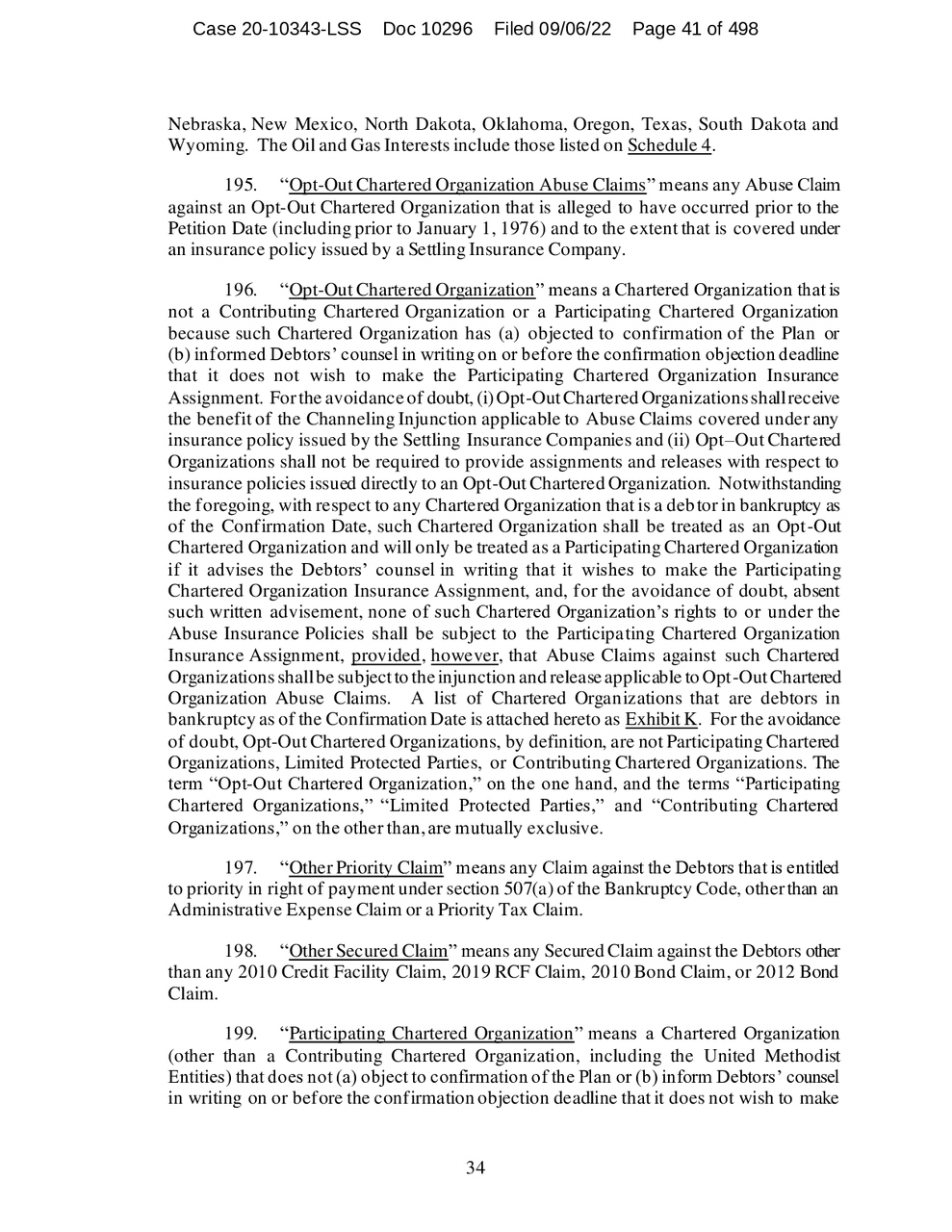 Third Modified Fifth Amended Chapter 11 Plan of Reorganization for Boy ...
