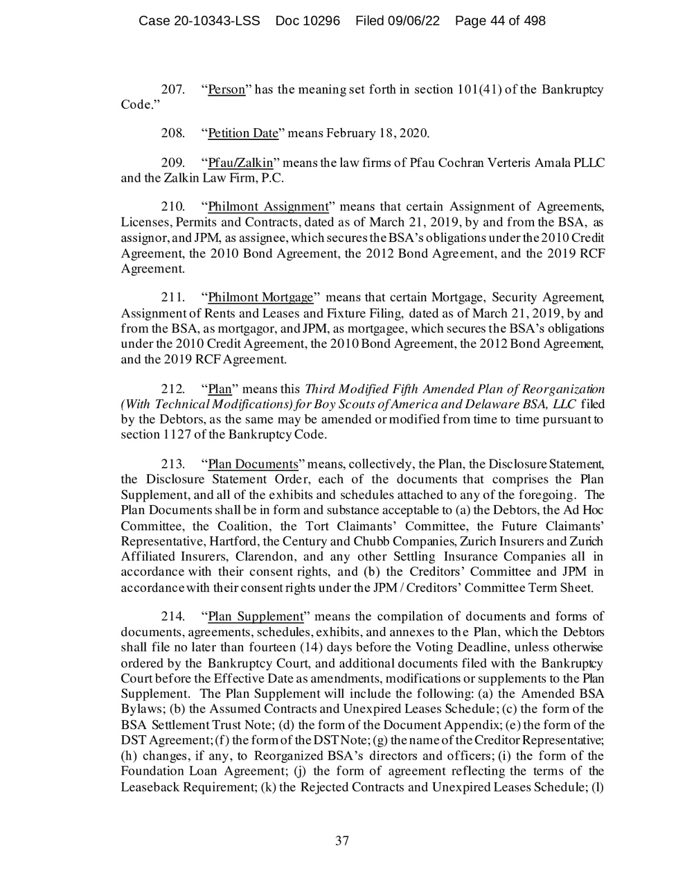Third Modified Fifth Amended Chapter 11 Plan of Reorganization for Boy ...