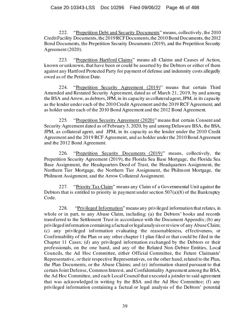 Third Modified Fifth Amended Chapter 11 Plan of Reorganization for Boy ...