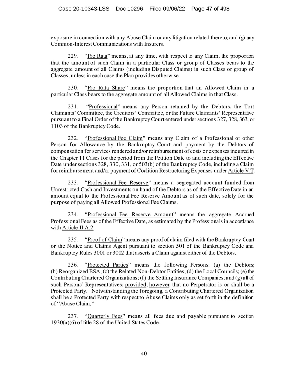 Third Modified Fifth Amended Chapter 11 Plan of Reorganization for Boy ...