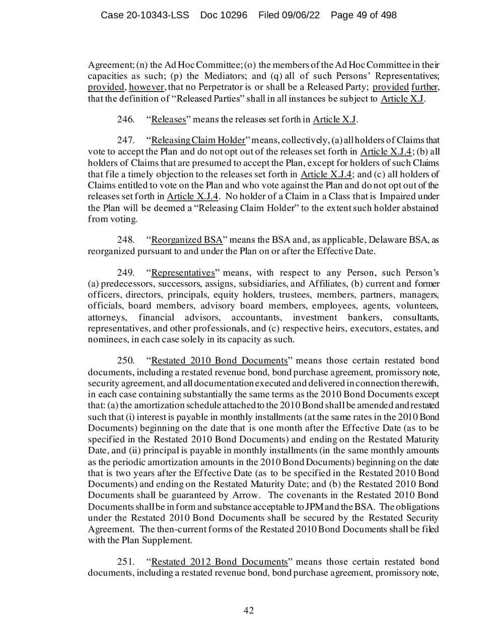 Third Modified Fifth Amended Chapter 11 Plan of Reorganization for Boy ...