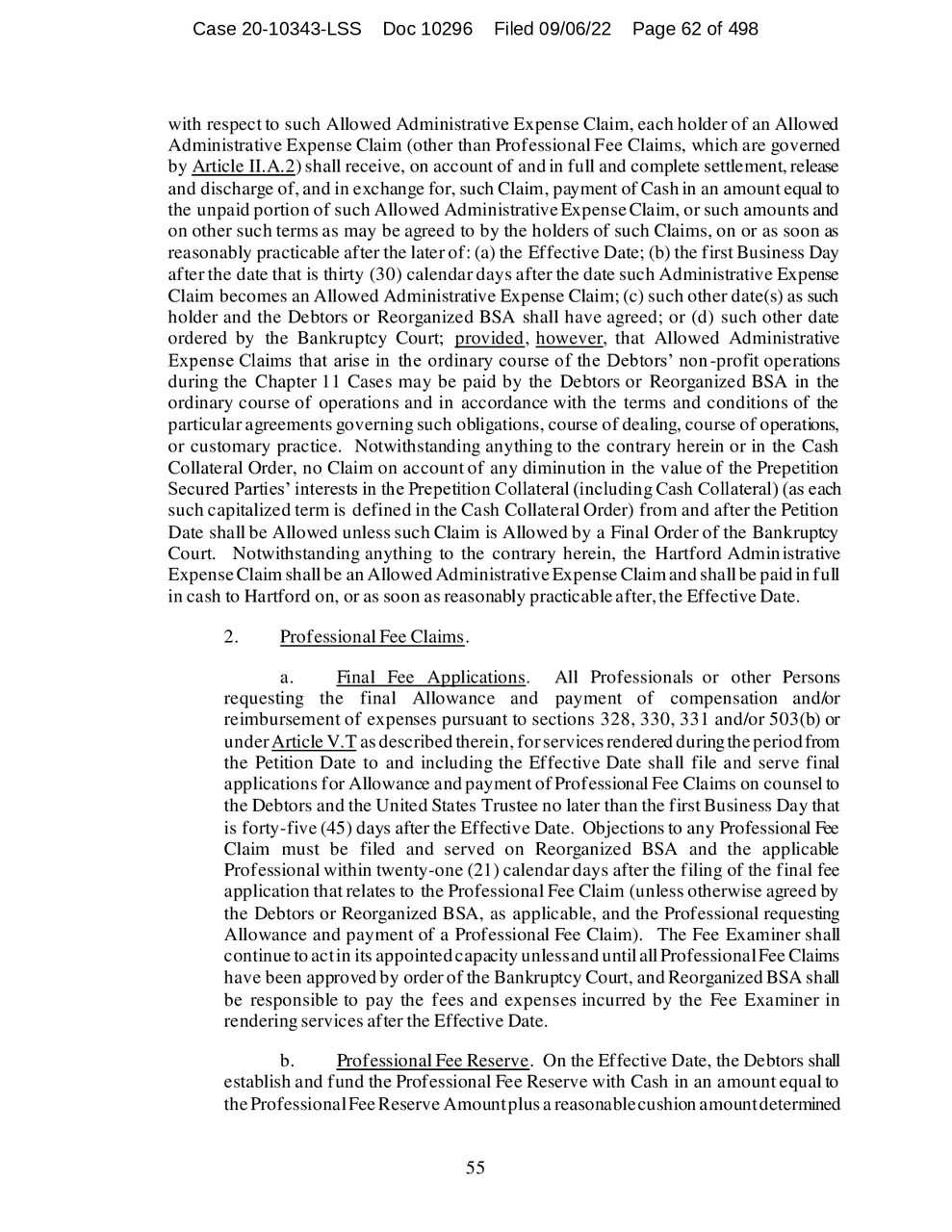 Third Modified Fifth Amended Chapter 11 Plan of Reorganization for Boy ...