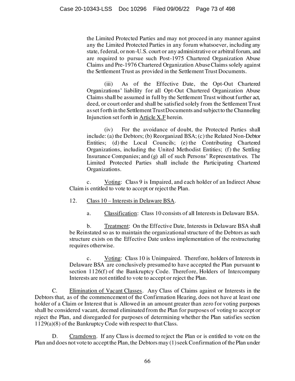 Third Modified Fifth Amended Chapter 11 Plan of Reorganization for Boy ...