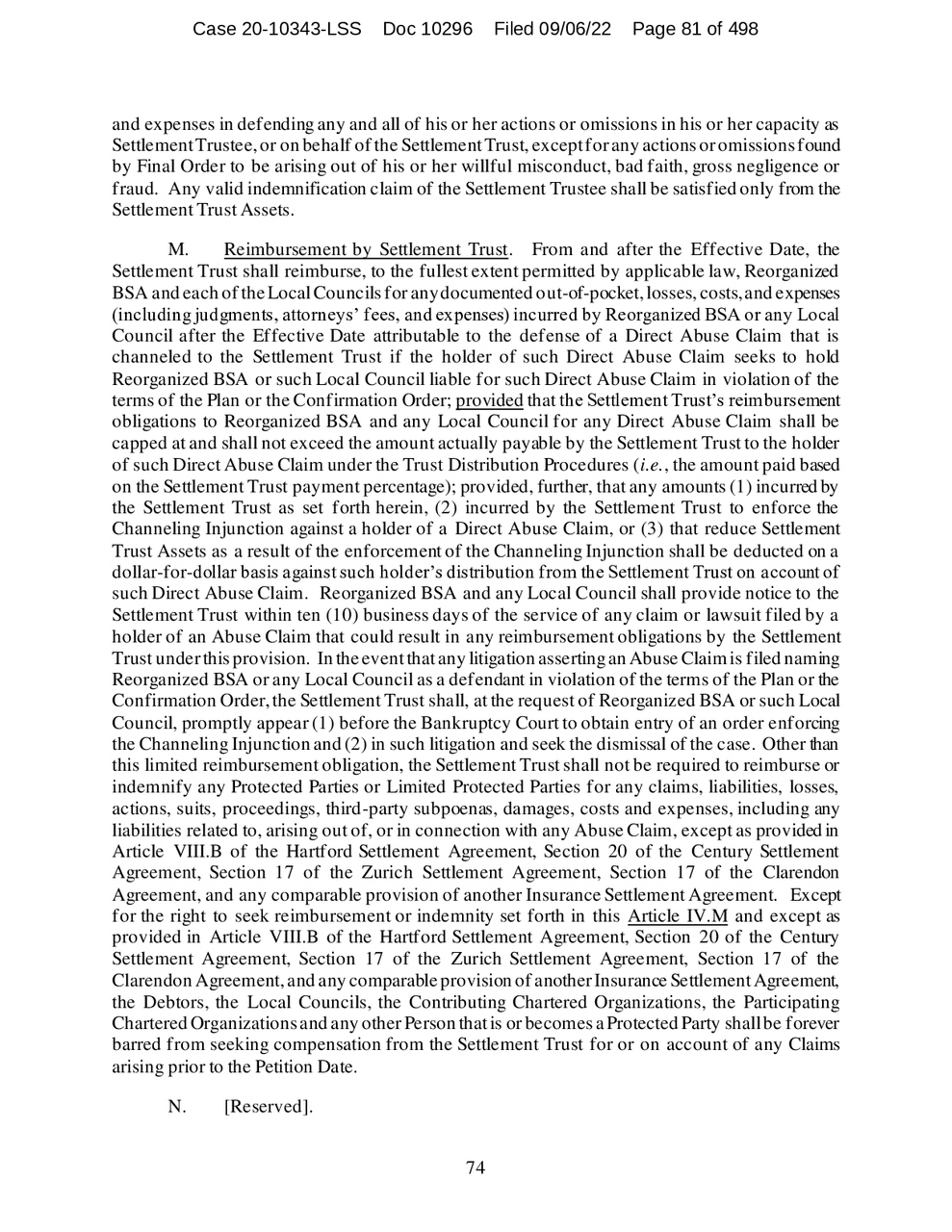 Third Modified Fifth Amended Chapter 11 Plan of Reorganization for Boy ...