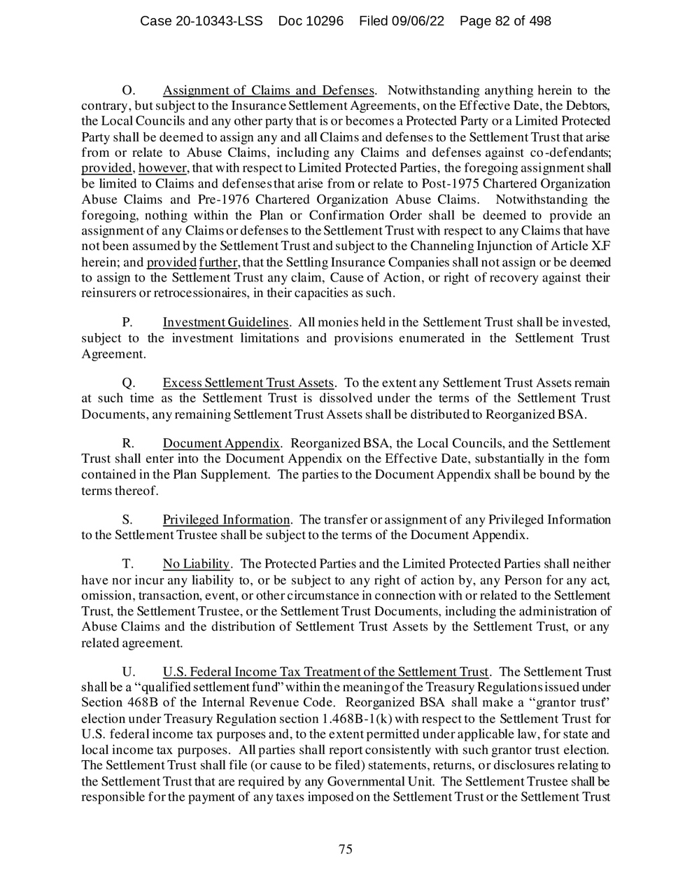 Third Modified Fifth Amended Chapter 11 Plan of Reorganization for Boy ...
