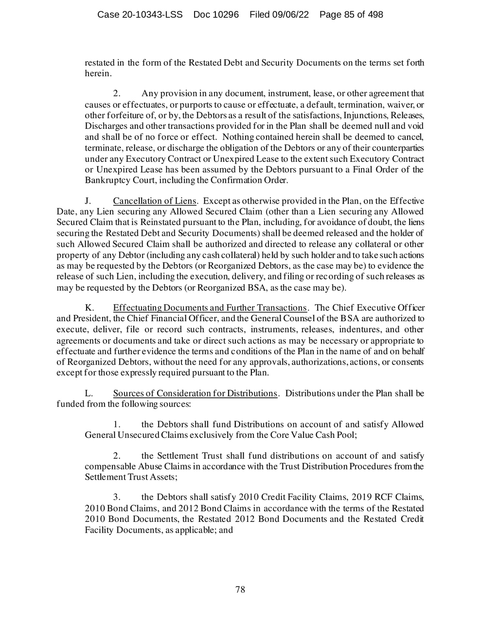Third Modified Fifth Amended Chapter 11 Plan of Reorganization for Boy ...