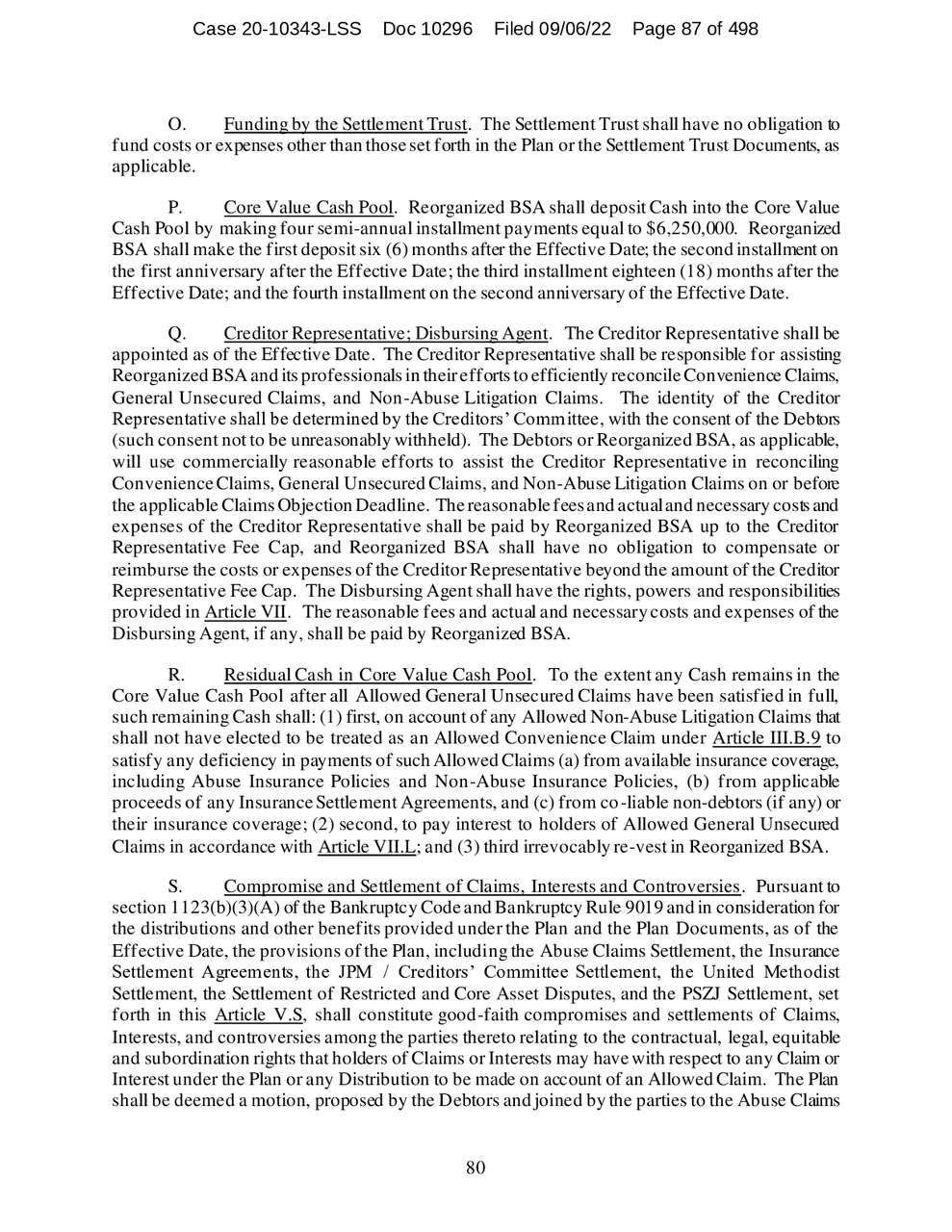 Third Modified Fifth Amended Chapter 11 Plan of Reorganization for Boy ...