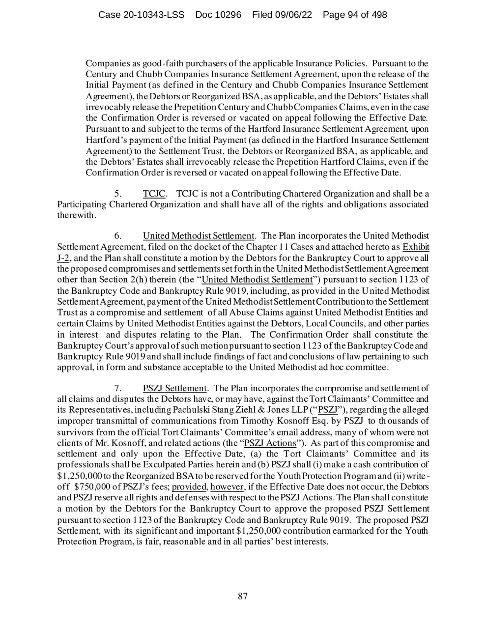 Third Modified Fifth Amended Chapter 11 Plan of Reorganization for Boy ...