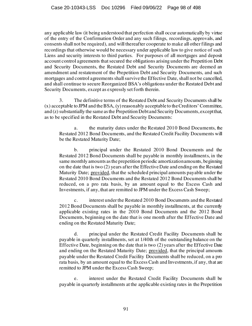Third Modified Fifth Amended Chapter 11 Plan of Reorganization for Boy ...